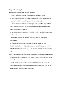 Programming Project - practice - Programming Project due 10/27/ Write a ...