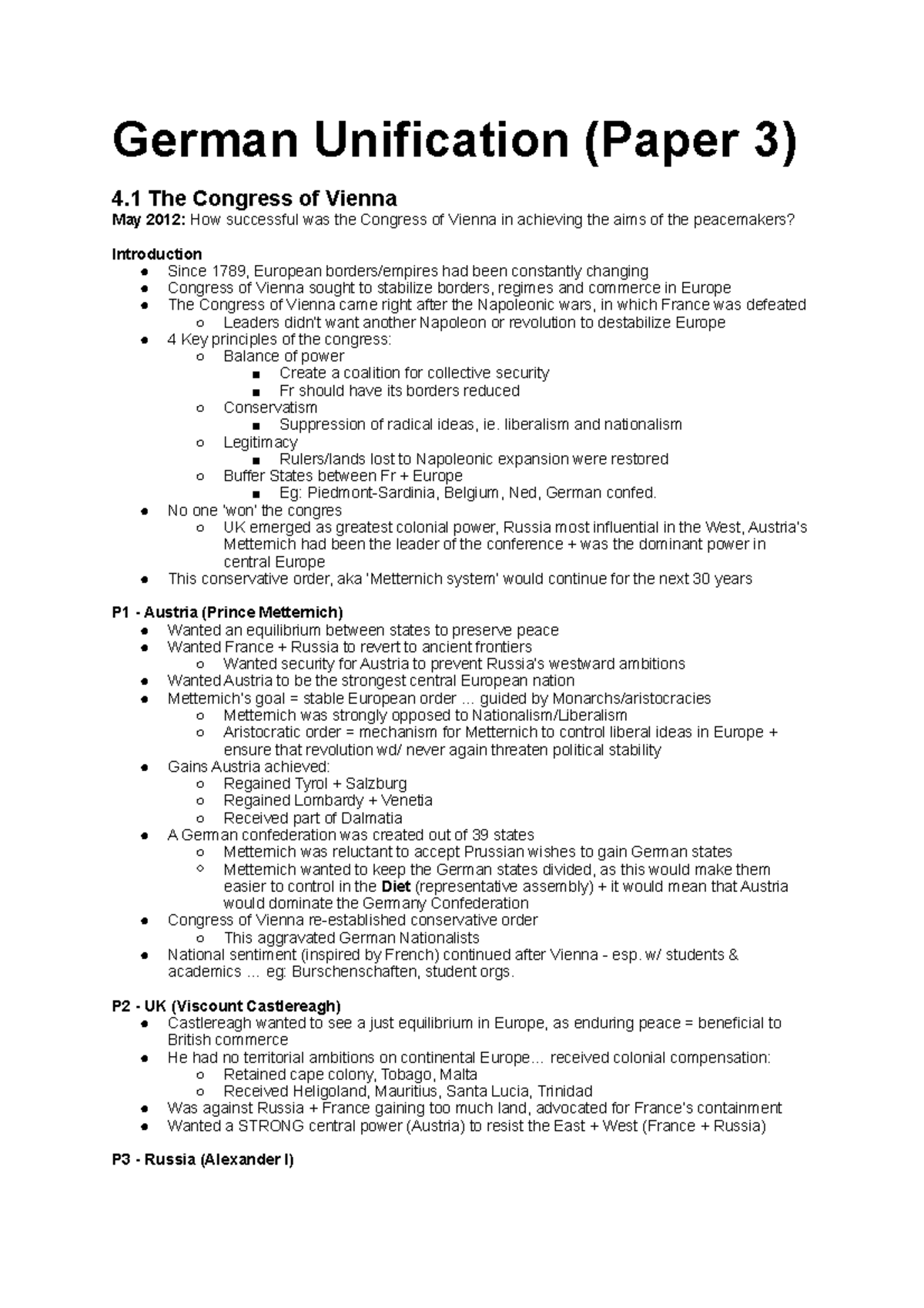 4. German Unification - liberalism and nationalism Legitimacy Rulers ...