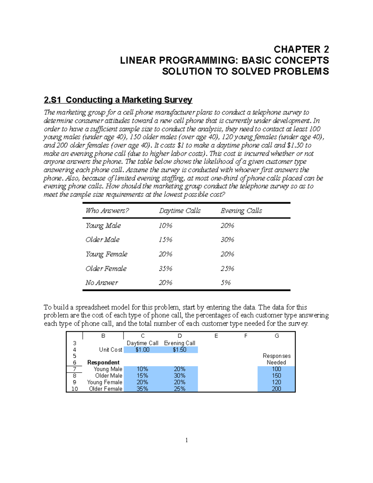 Chap002 - Conducting a Marketing Survey - CHAPTER 2 LINEAR PROGRAMMING ...