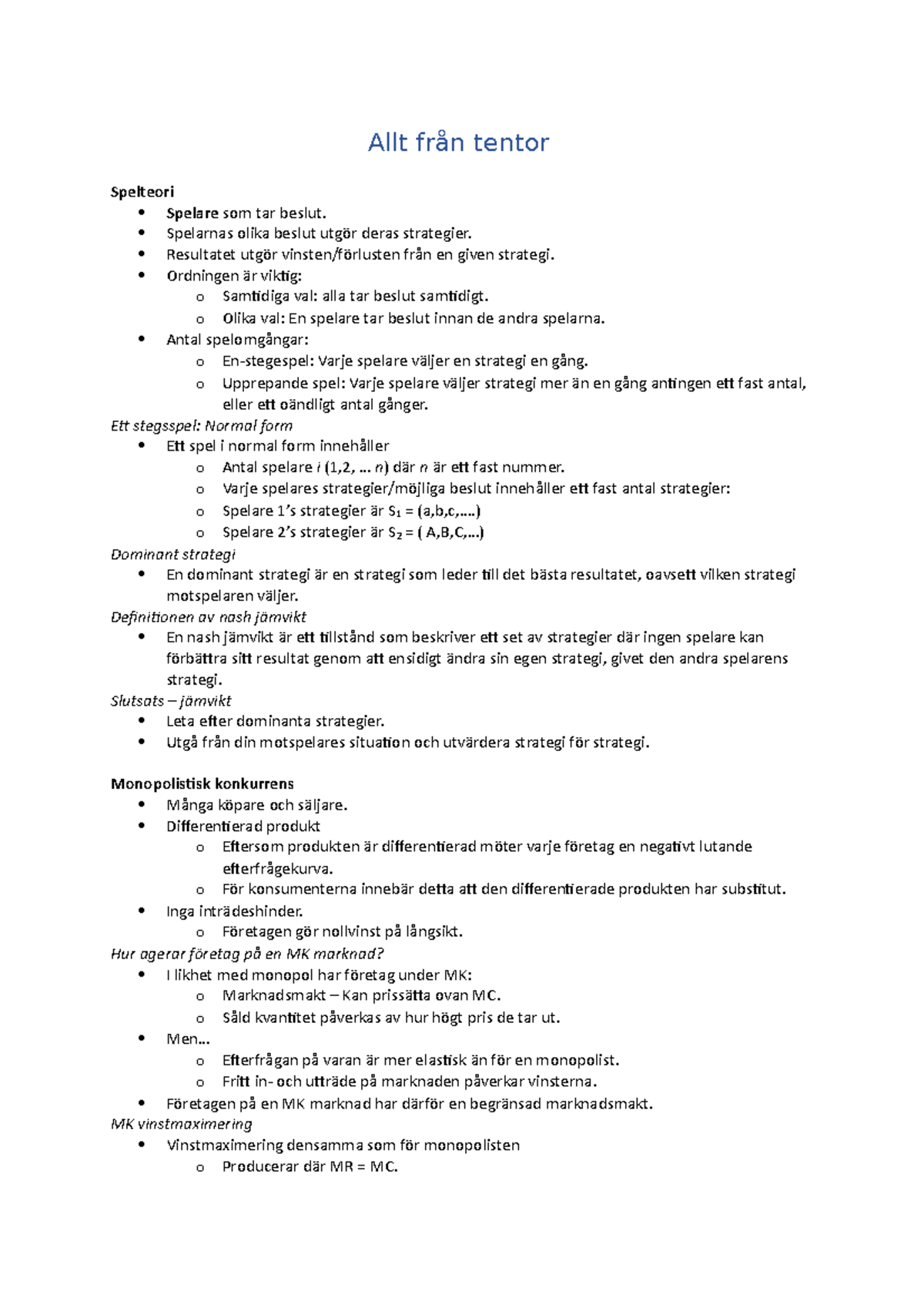 Allt från tentor - anteckningar från kursern inom marknadsanalys som ...