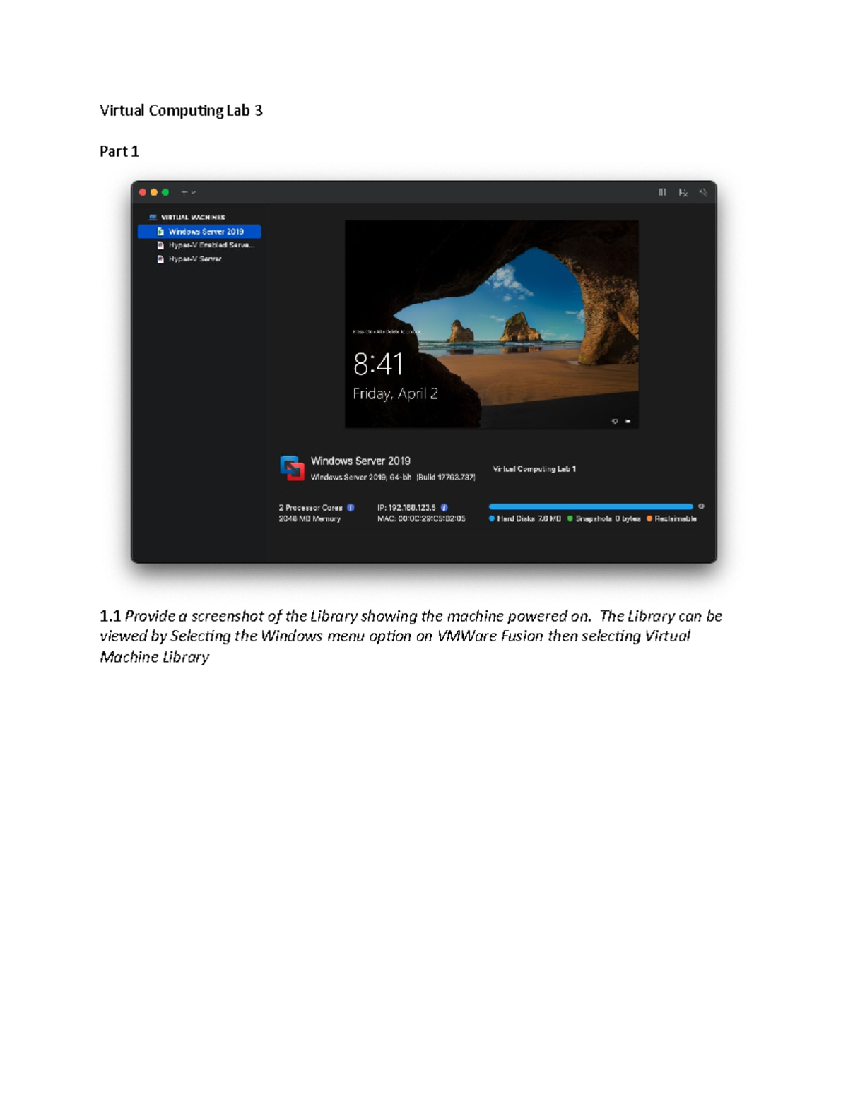 Lab 3 Virtual Computing Week 1 - Virtual Computing Lab 3 Part 1 1 ...