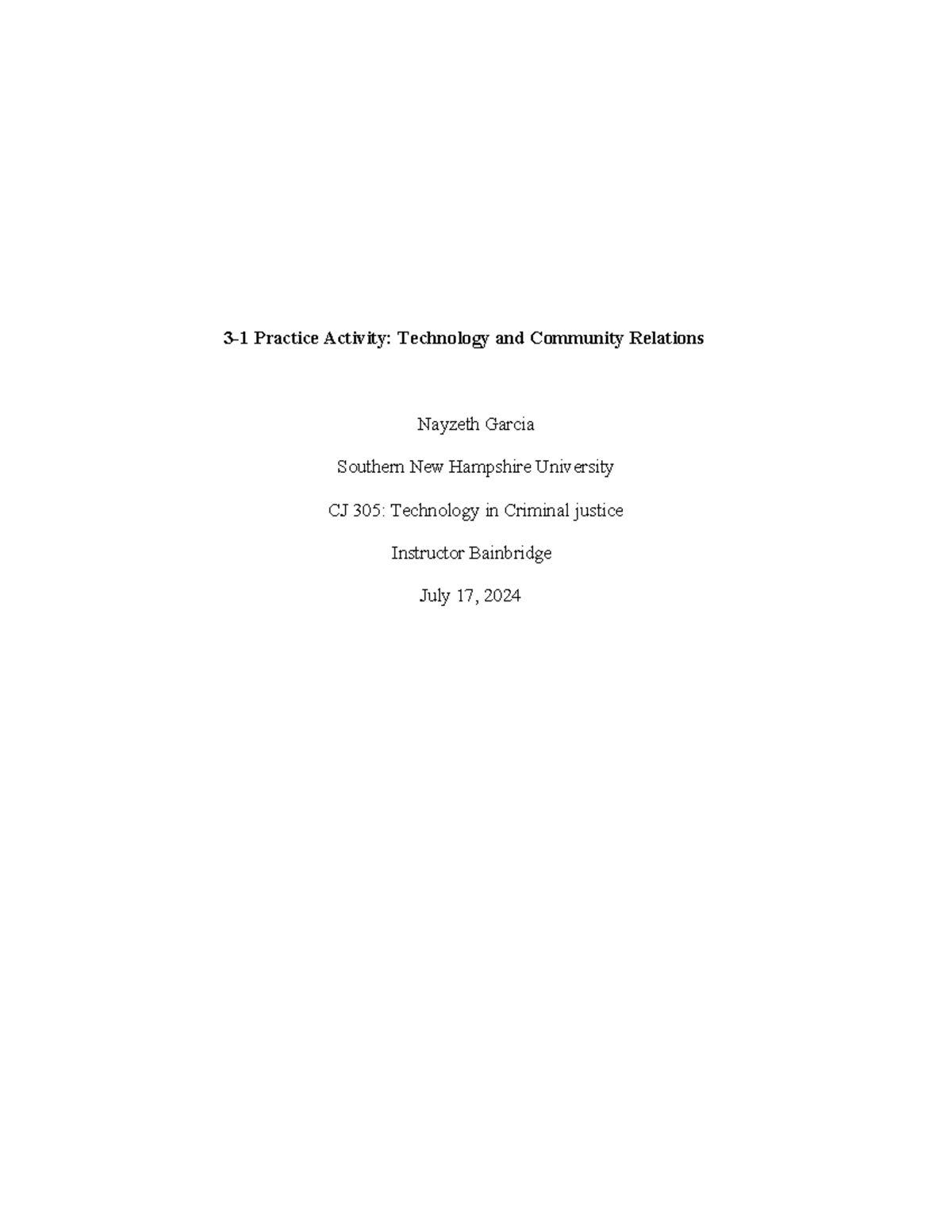 M3 Technology and Community Relations - 3-1 Practice Activity ...