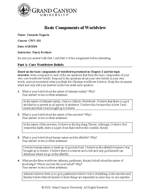 Christian Worldview Benchmark- Gospel Essentials Template - Benchmark ...