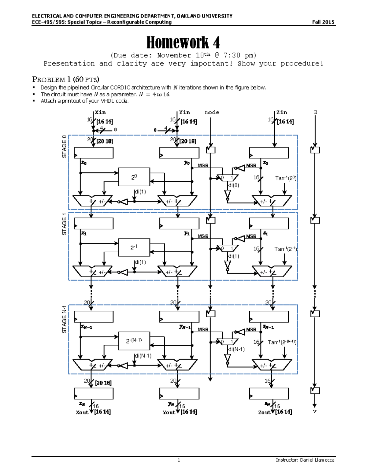 Homework 4 - ELECTRICAL AND COMPUTER ENGINEERING DEPARTMENT, OAKLAND ...