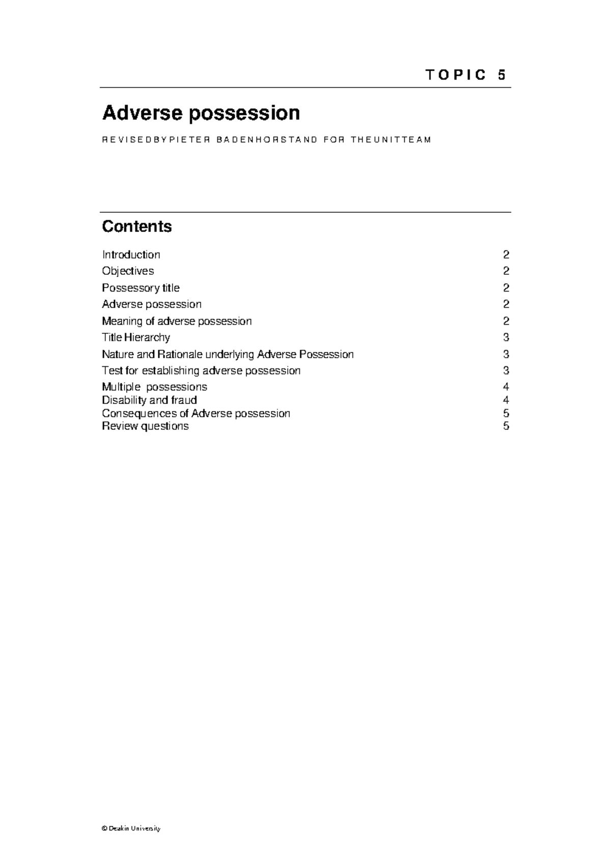 Topic 5 Summary - Warning: TT: undefined function: 32 Warning: Popup annotation has a missing or ...