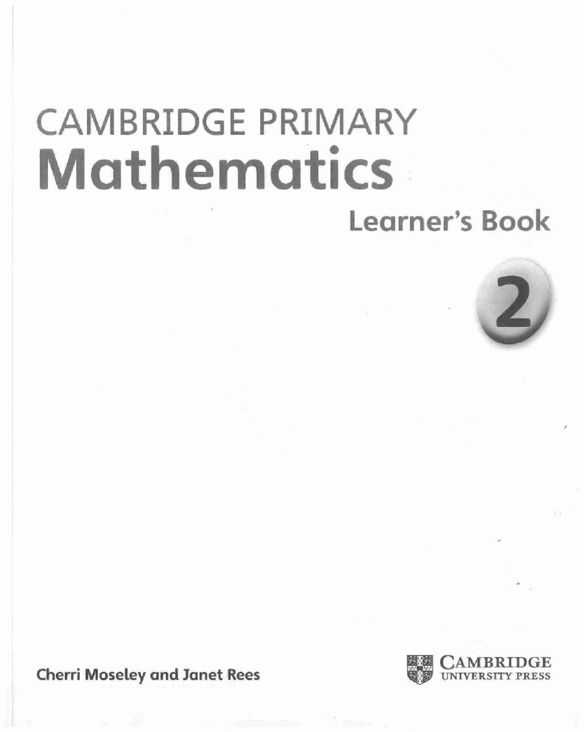 Cambridge Primary Mathematics Learners Book 2 NURA 1001 Studocu