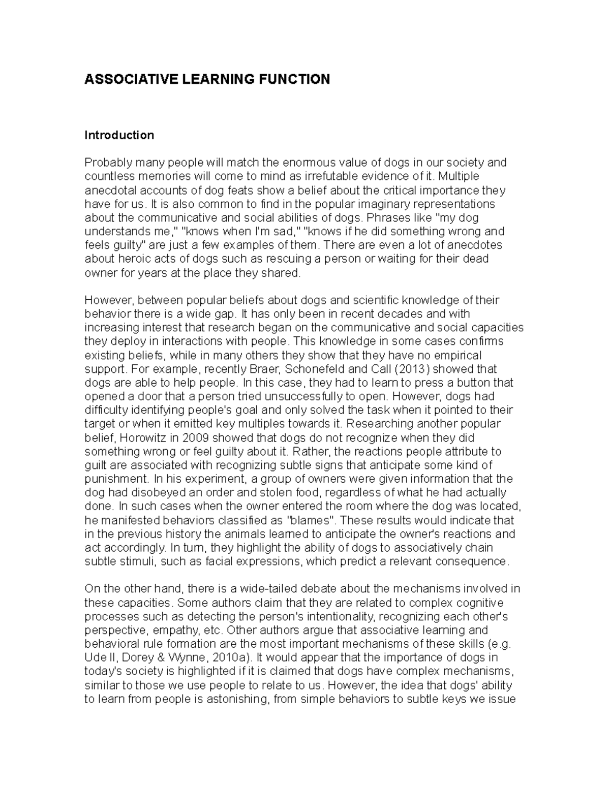 Associative learning function - ASSOCIATIVE LEARNING FUNCTION ...