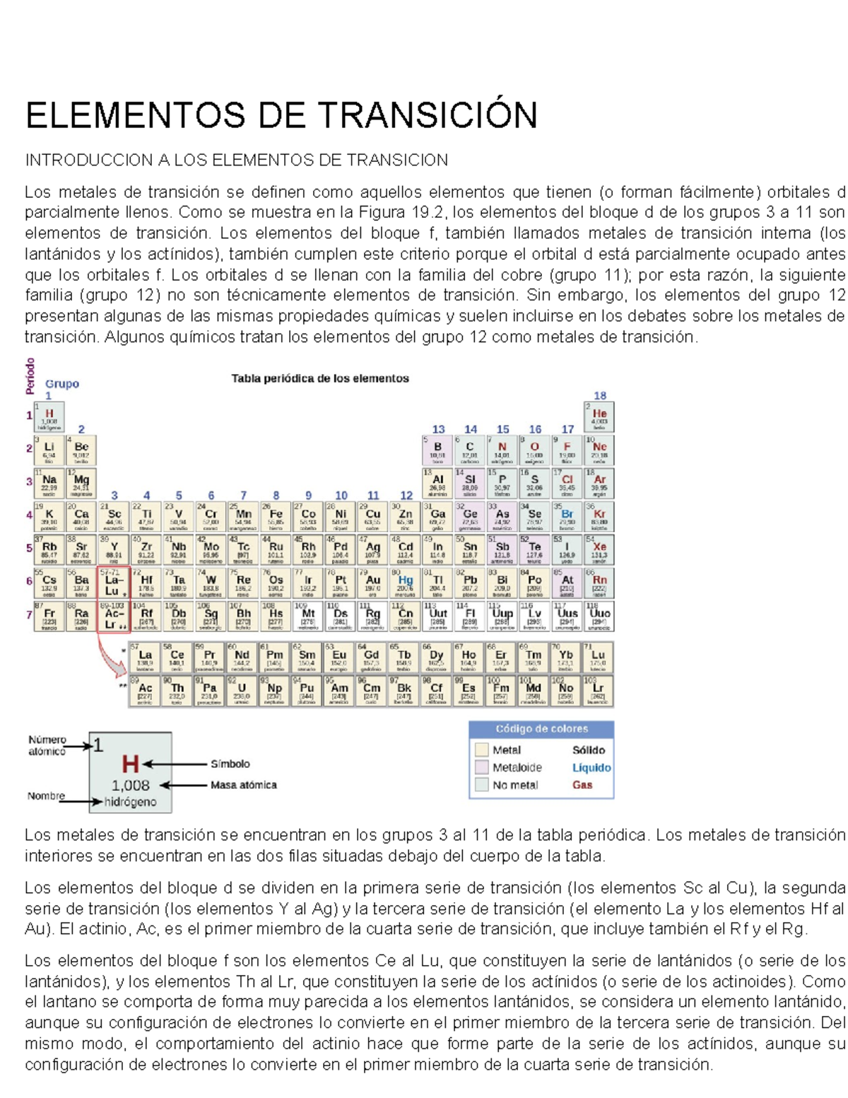 Elementos de transición dami - ELEMENTOS DE TRANSICIÓN INTRODUCCION A LOS ELEMENTOS DE ...