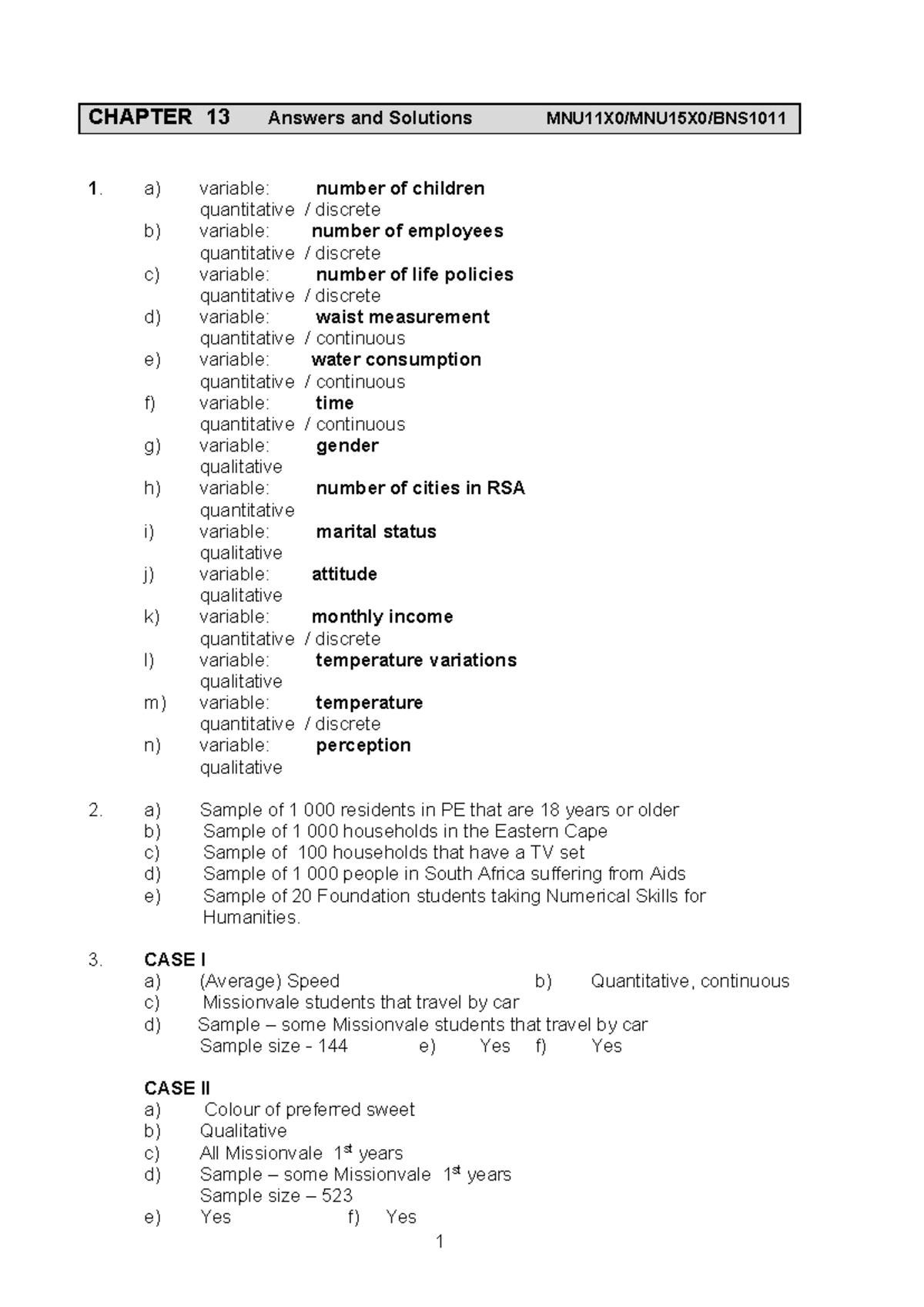 Chapter 13 Answers and Solutions MNU11X0 ma - 1 CHAPTER 1 3 Answers and ...