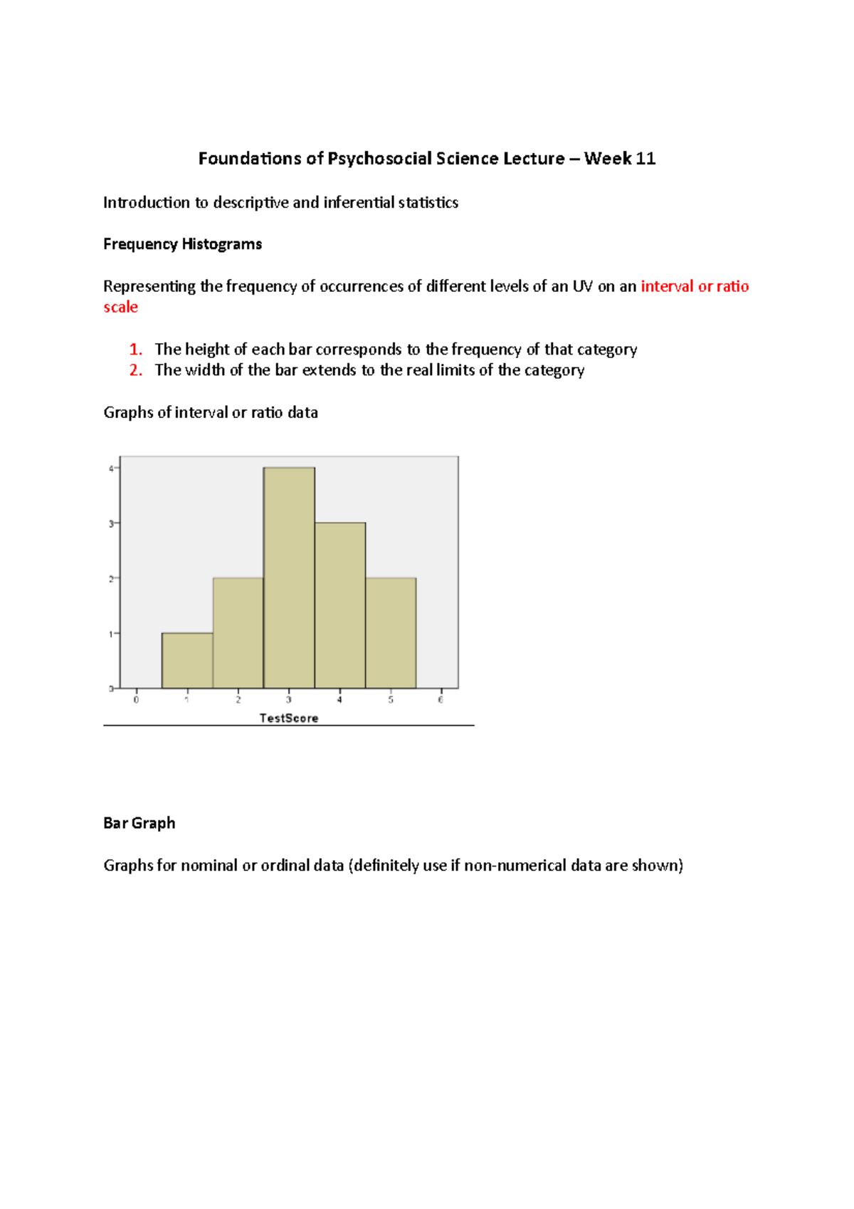 Week 11 - Descriptive and Inferential Statistics Lecture - Foundations ...