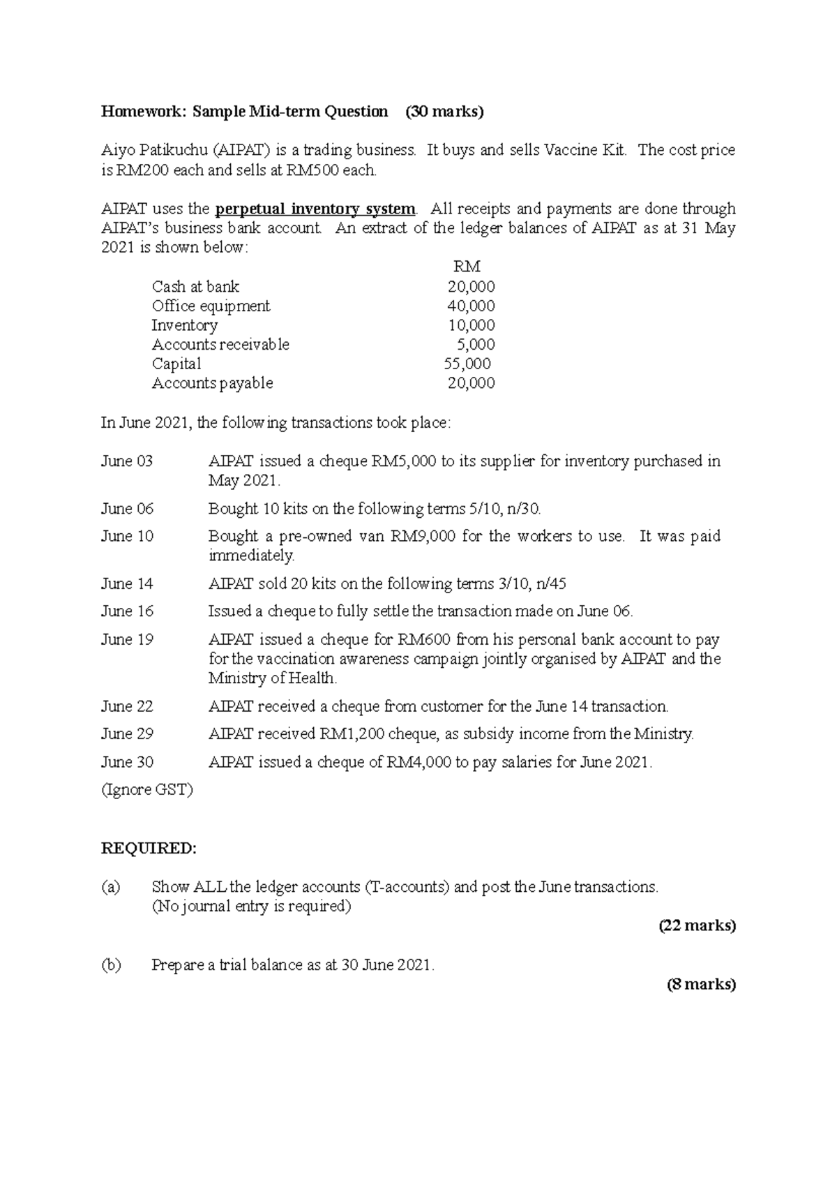 Homework 1 Ans - Financial Accounting 2 - Studocu