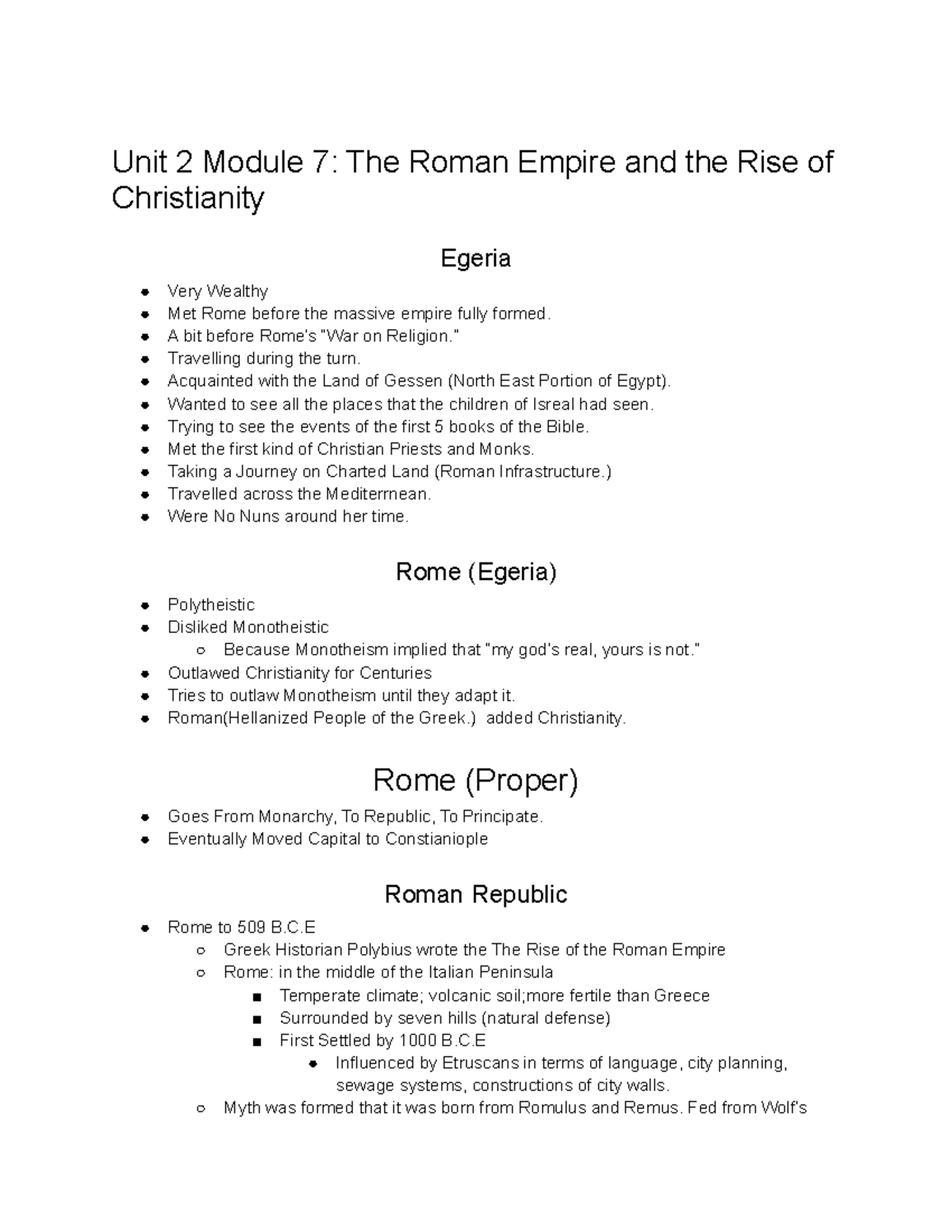 Roman Empire - Notes from Nicholas Zellar's History 1111 Class - Unit 2 ...