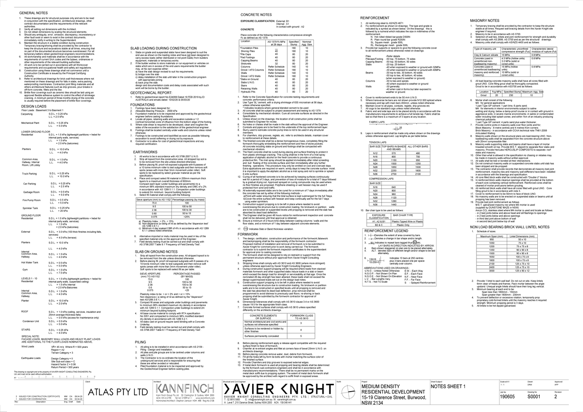 S0001 NOTE Sheet 1 CC 2 - Notes structural analysis and composition of ...