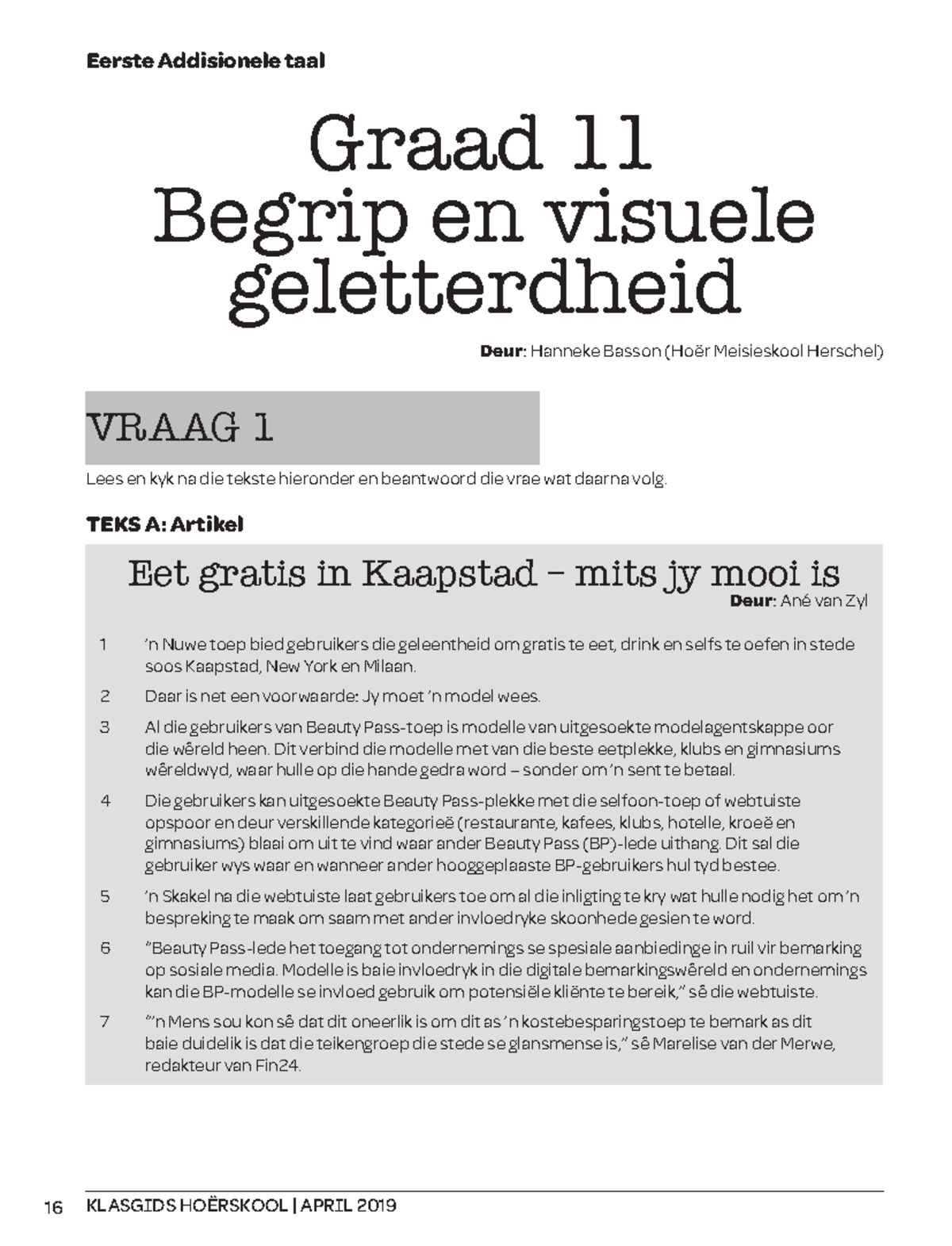 1.3 - Revison - Graad 11 Begrip en visuele geletterdheid Deur: Hanneke ...