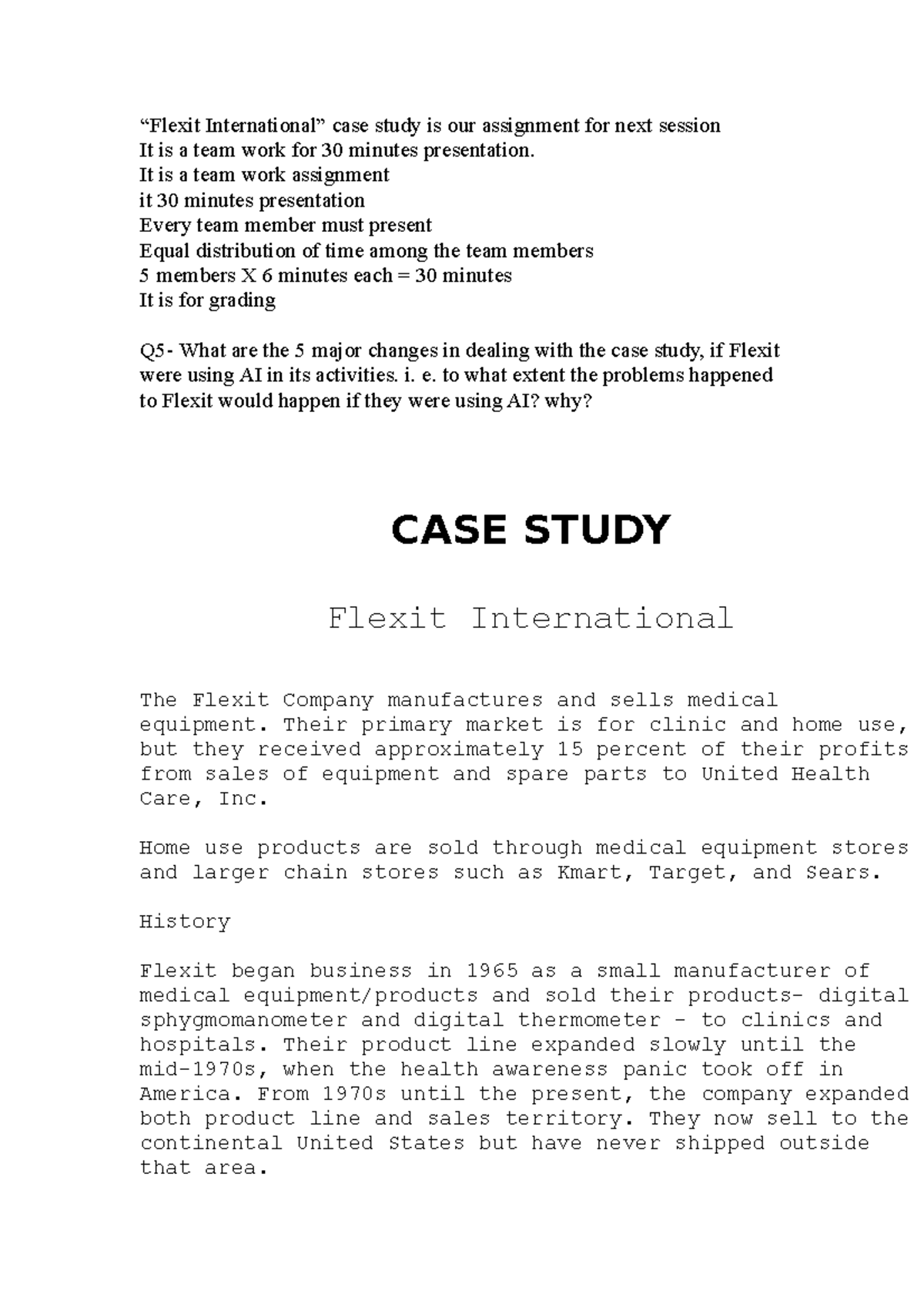 Flexit Case Study Logistics 2022 - “Flexit International” case study is ...
