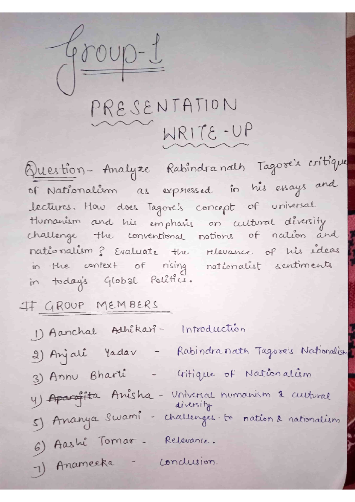 Group 1 mipt write-up - Good - Goop 1 PRESENTATION WRITE UP Analyze Rabindranath critique of ...