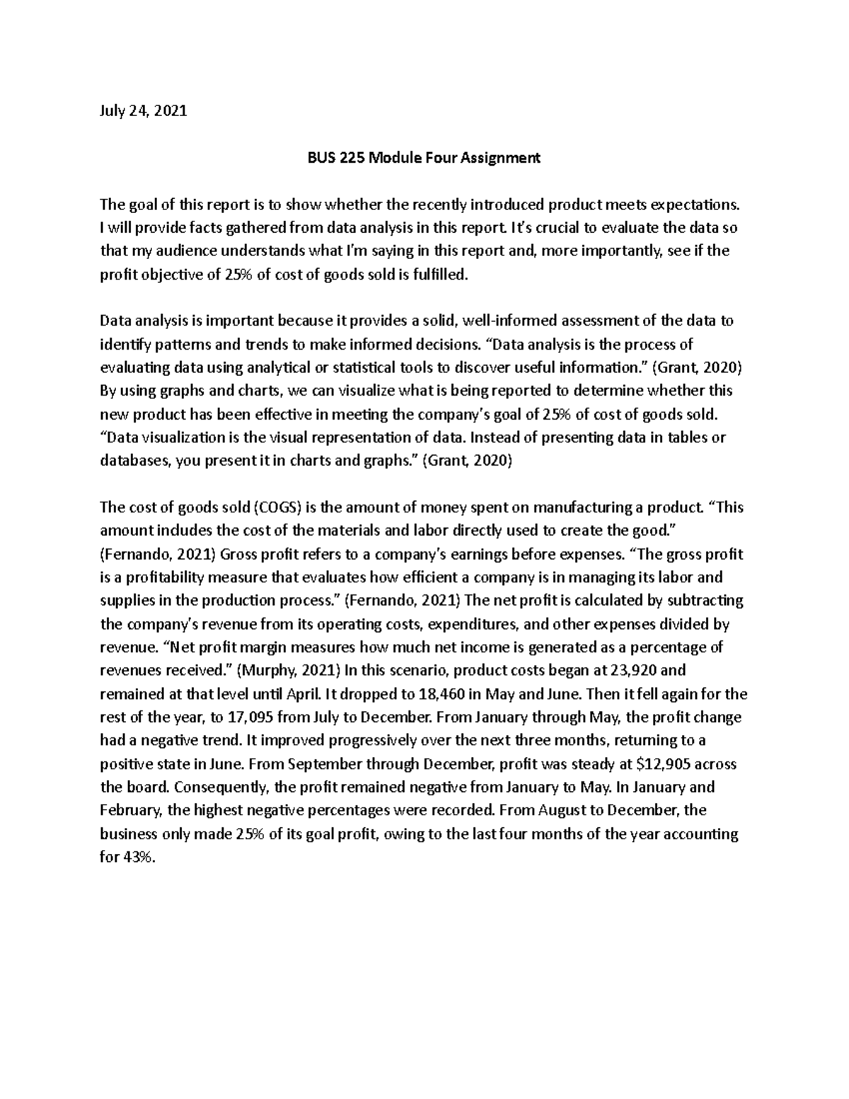 BUS225 Module Four Assignment - July 24, 2021 BUS 225 Module Four ...