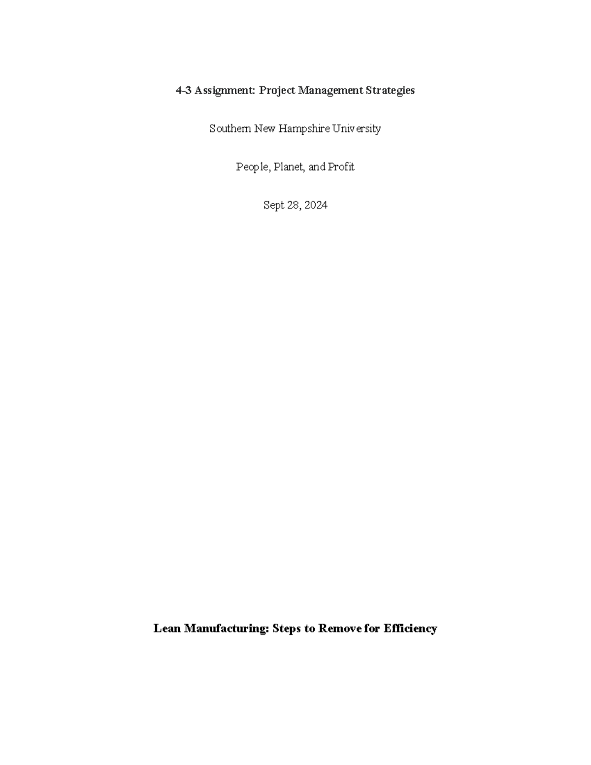 4-3 Assignment Project Management Strategies - 4-3 Assignment: Project ...