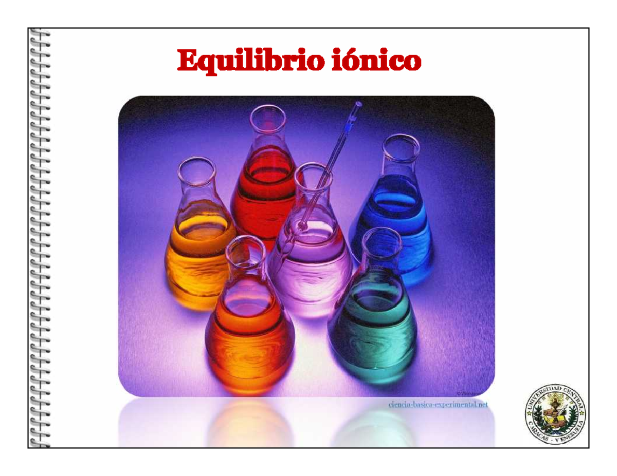 Equilibrio iónico, teoría ácido-base, p H y p OH - ciencia-basica ...