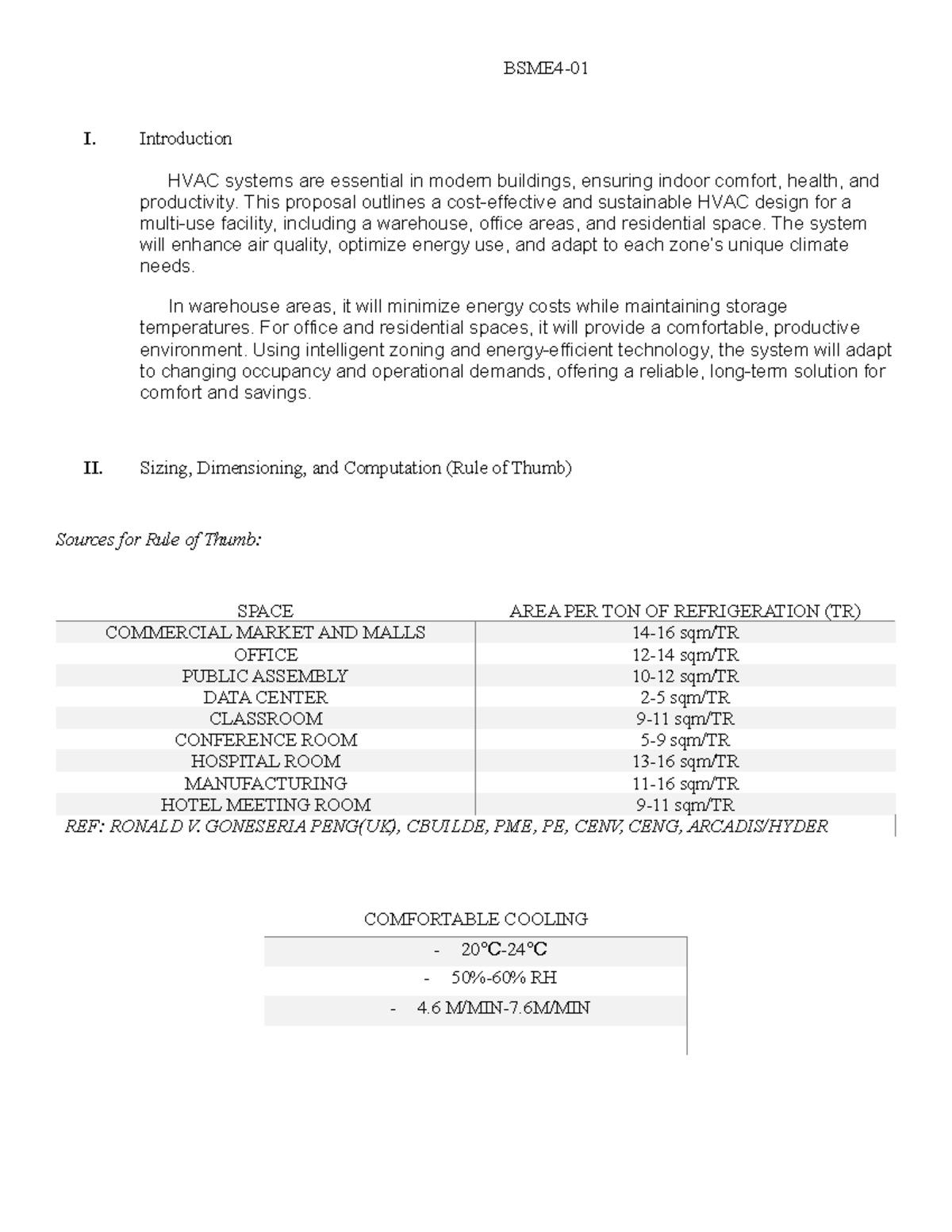 Upang HVAC Sample - HVAC BUILDING DESIGN - BSME4- I. Introduction HVAC ...