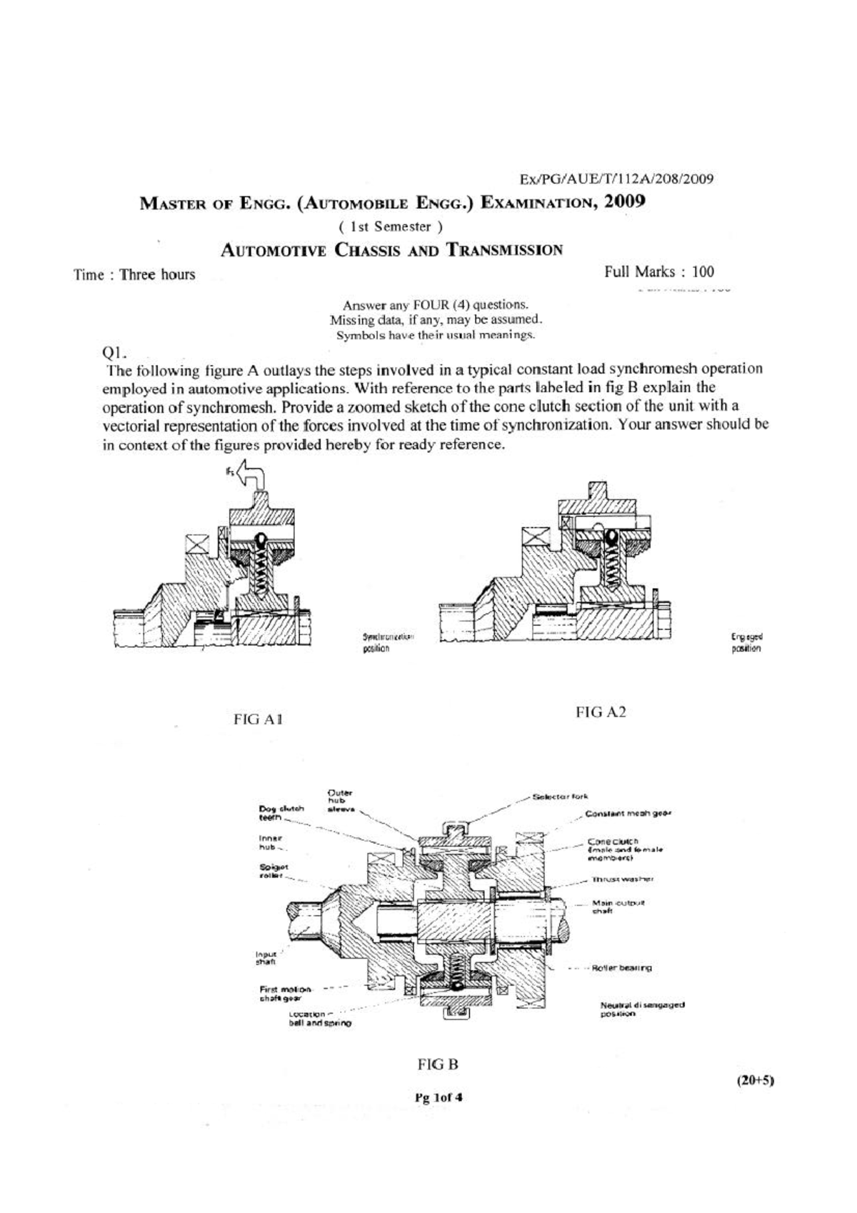 Automotive Chassis and Transmision Question Paper - mechanical ...