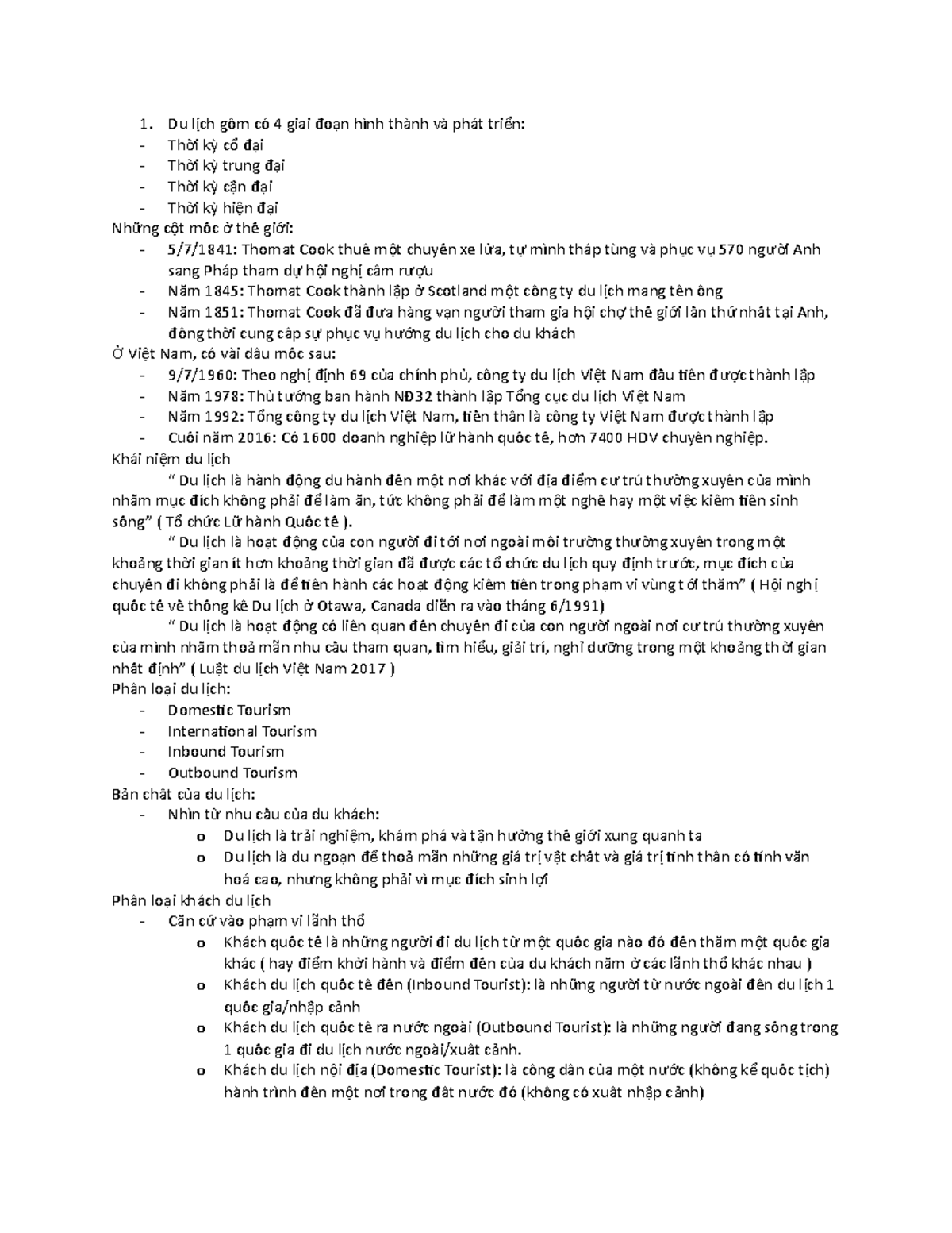 TQDL CUỐI KỲ - bài - Du l ch gồồm có 4 giai đo n hình thành và phát tri n:ị ạ ể Th i kỳ cờ ổ đ ...