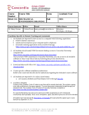 Assignment 8 - /ir-, A L L f p CONCORDIA UNIVERSITY MIAE 211 - ASSIGNMENT NO. ~ FIG. \ SCALE ...