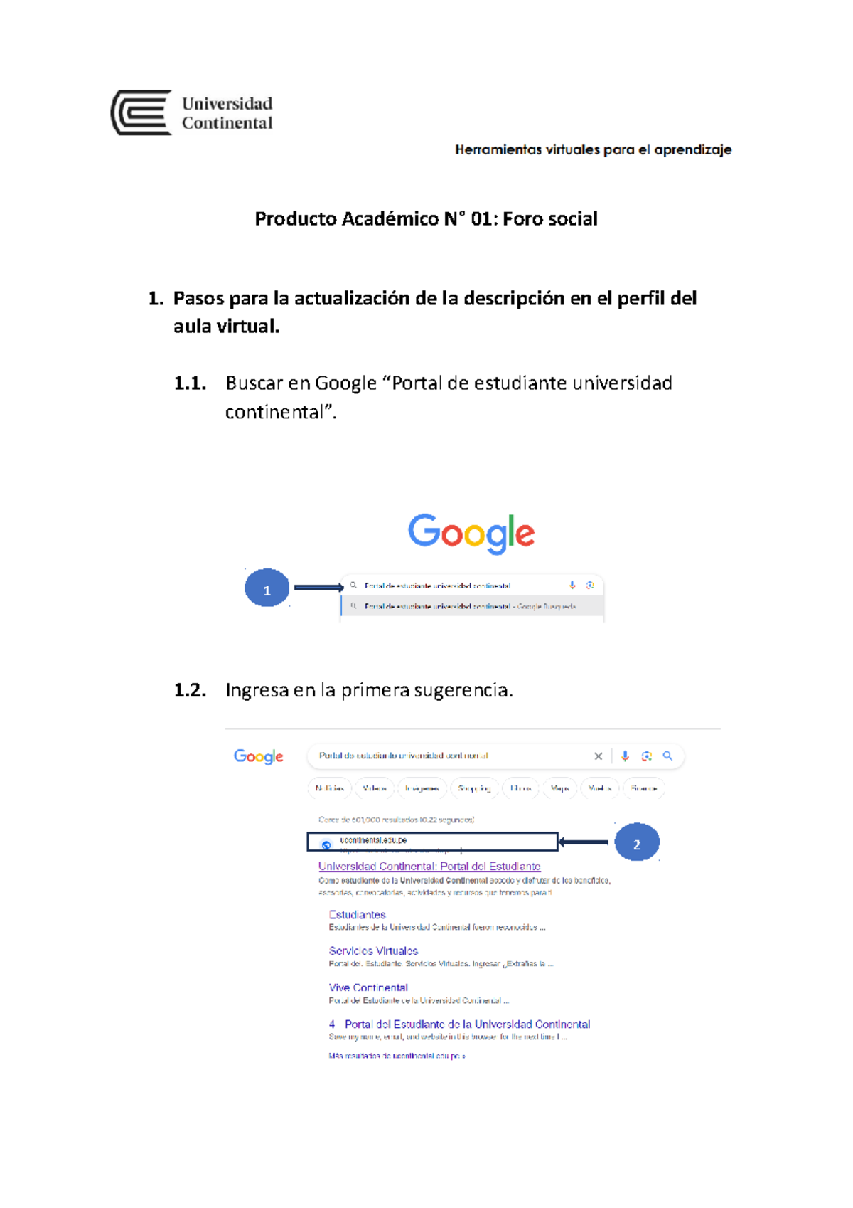 Producto Académico N1 - mmm - Producto Académico N° 01: Foro social 1. Pasos para la ...