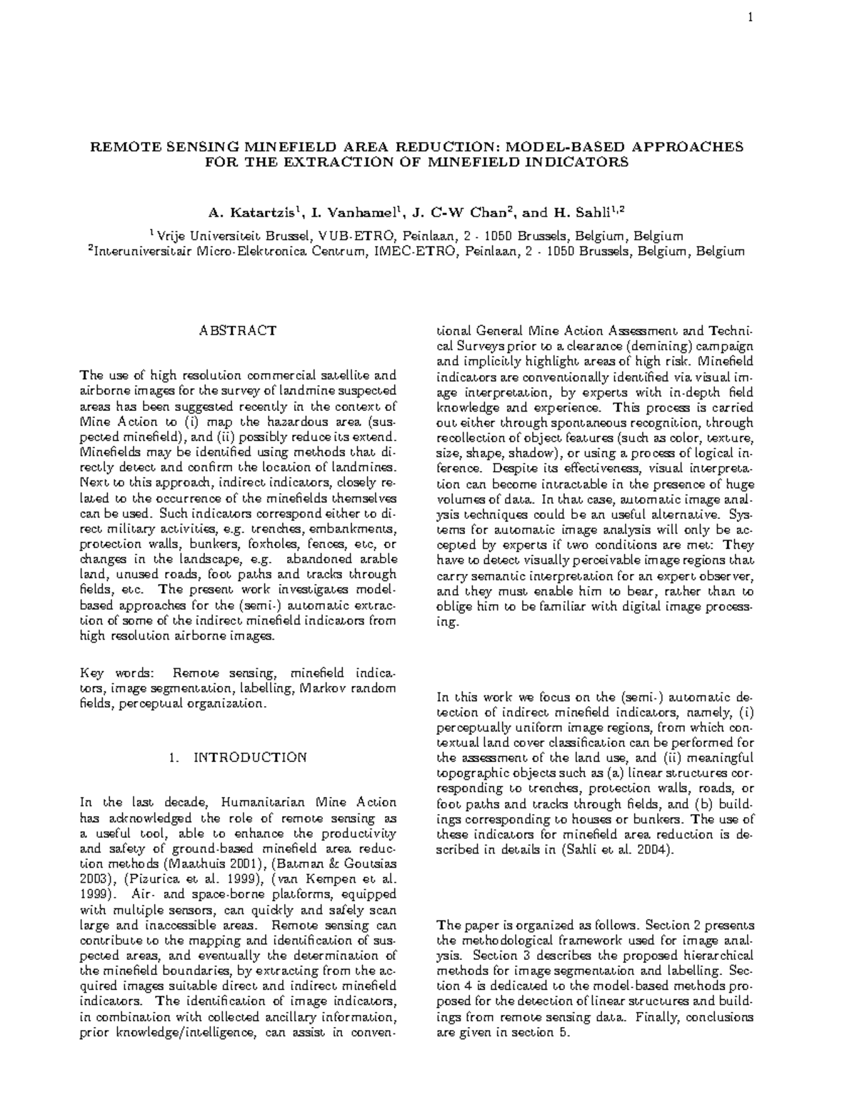 Remote Sensing Minefield AREA Reduction- Model- Based Approaches ...