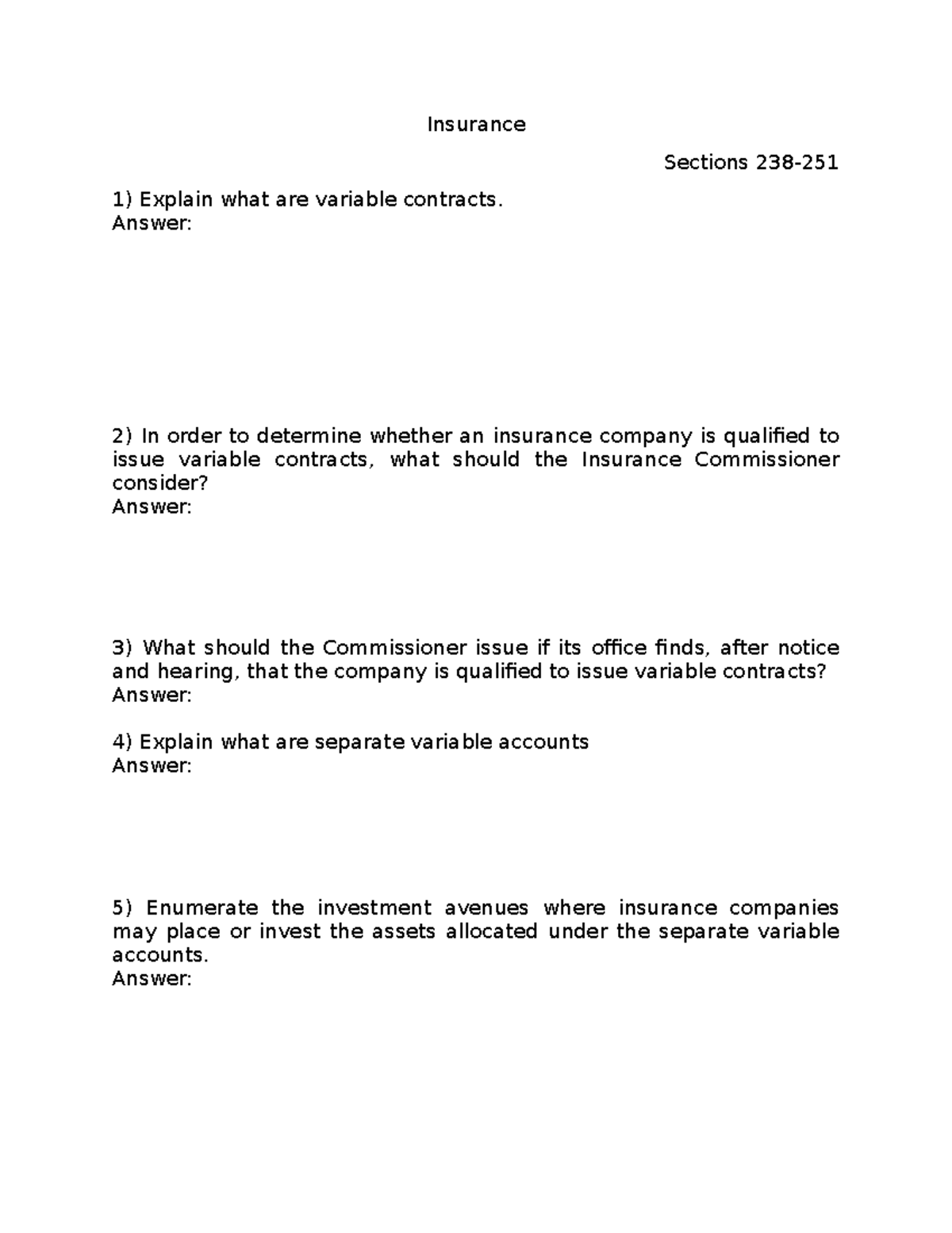 Insurance-Interactive-Notes - Insurance Sections 238- Explain what are ...