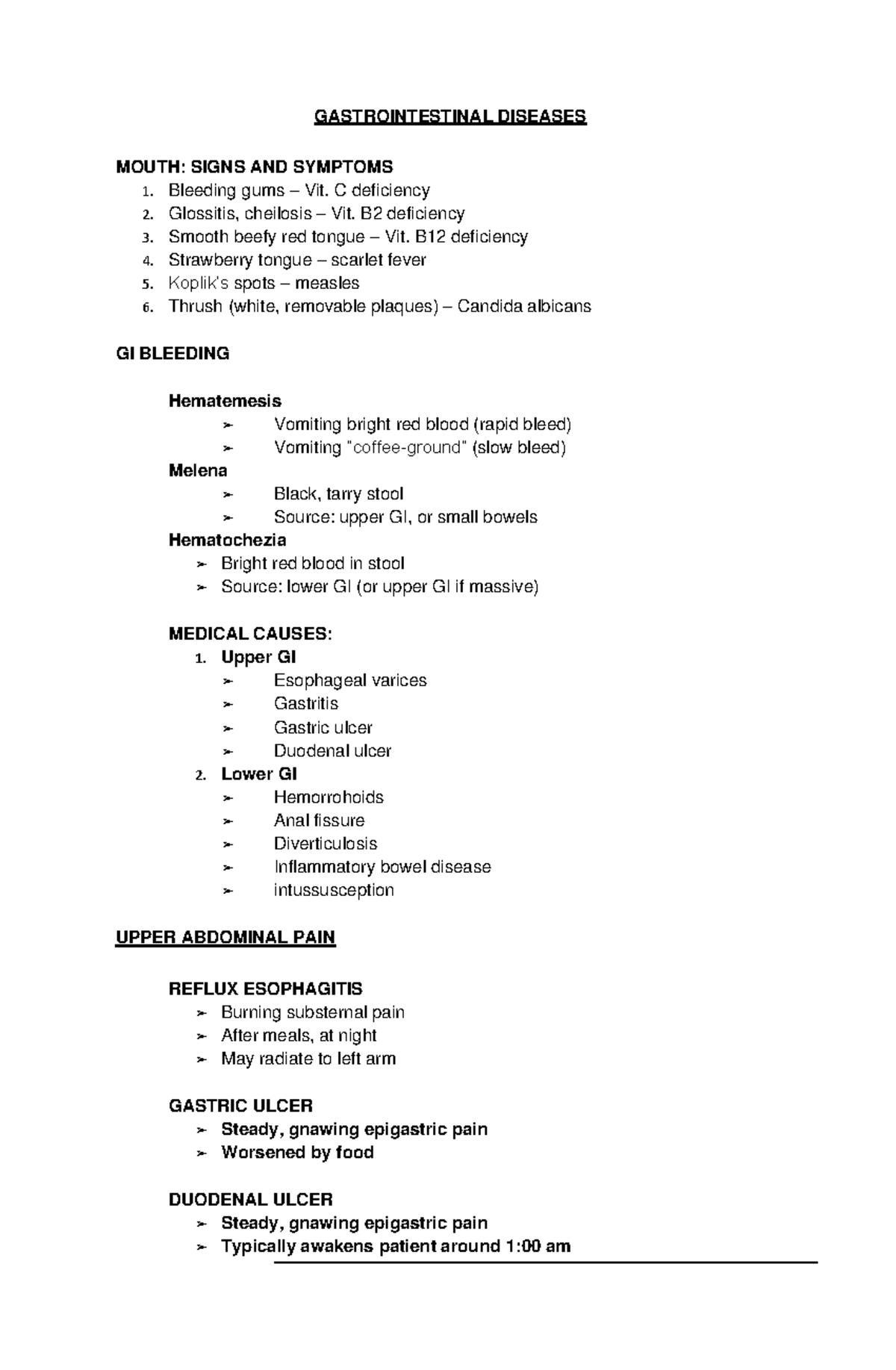 Gastrointestinal Tract Diseases - GASTROINTESTINAL DISEASES MOUTH ...