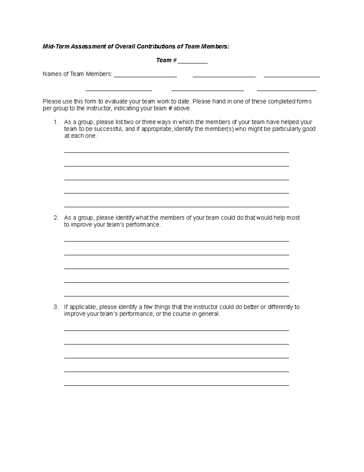 Midterm Review Sheet - Mid-Term Assessment of Overall Contributions of ...