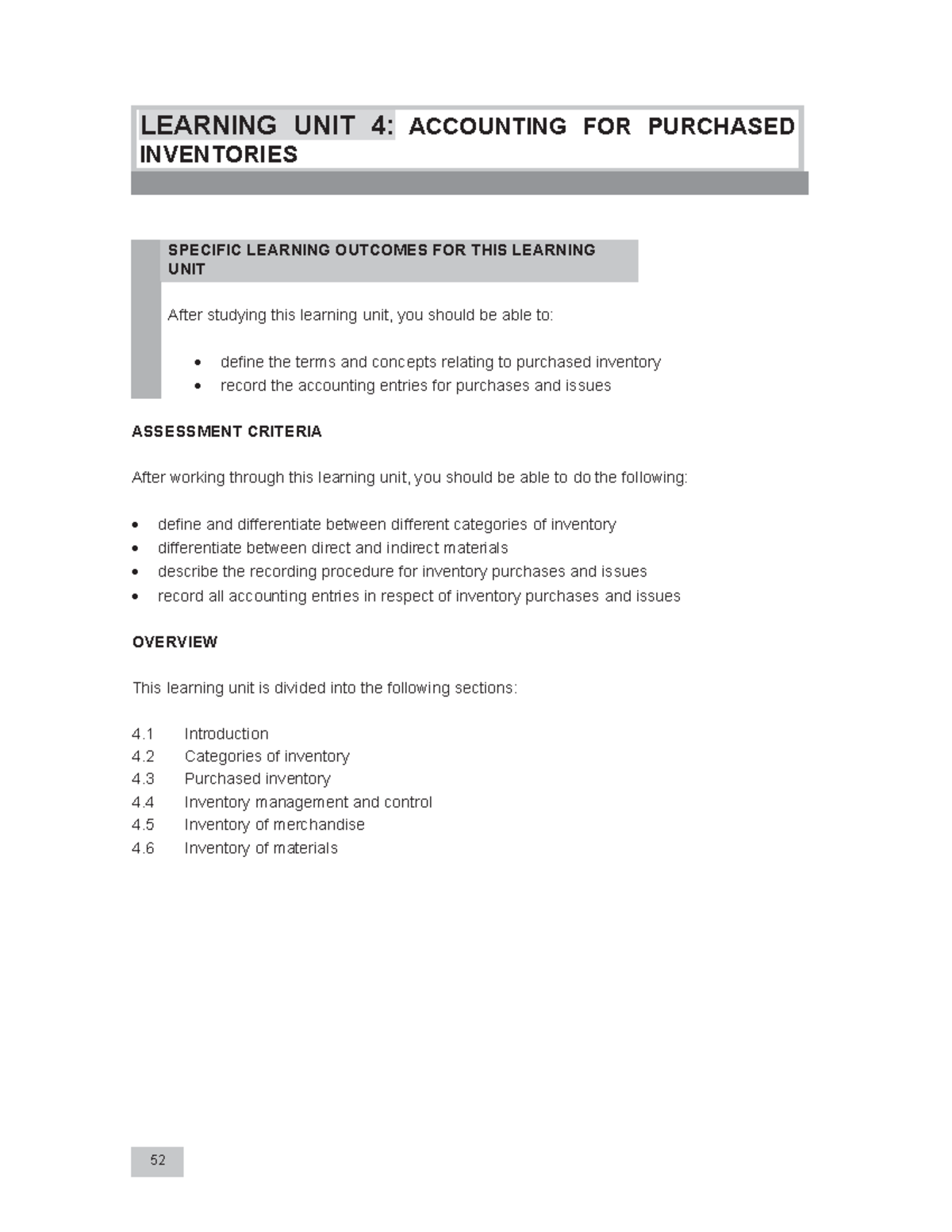 Learning unit 4 - Accounting Science - 52 LEARNING UNIT 4: ACCOUNTING ...