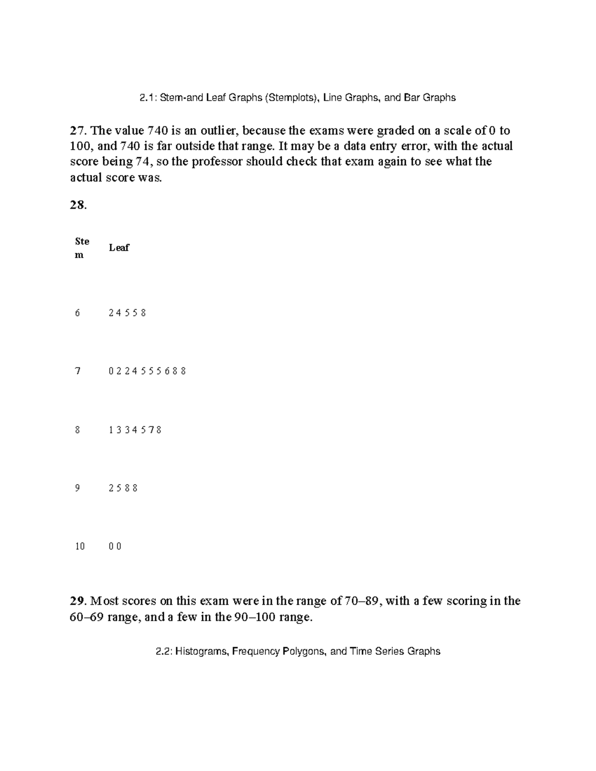 Stat 4 - Past exam - example - 2: Stem-and Leaf Graphs (Stemplots ...