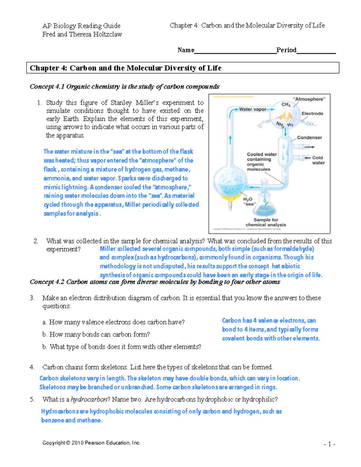 Ap Biology Chapter 4 Reading Guide Answers BenoniMeaha