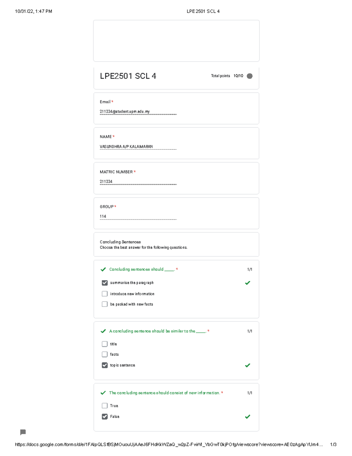 SCL 4 - 211334 - SCL 4 - LPE2501 - 10/31/22, 1:47 PM LPE2501 SCL 4 ...