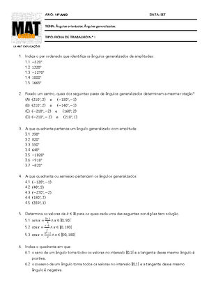 Ficha Limites Notáveis - Análise Matemática IV A - Studocu