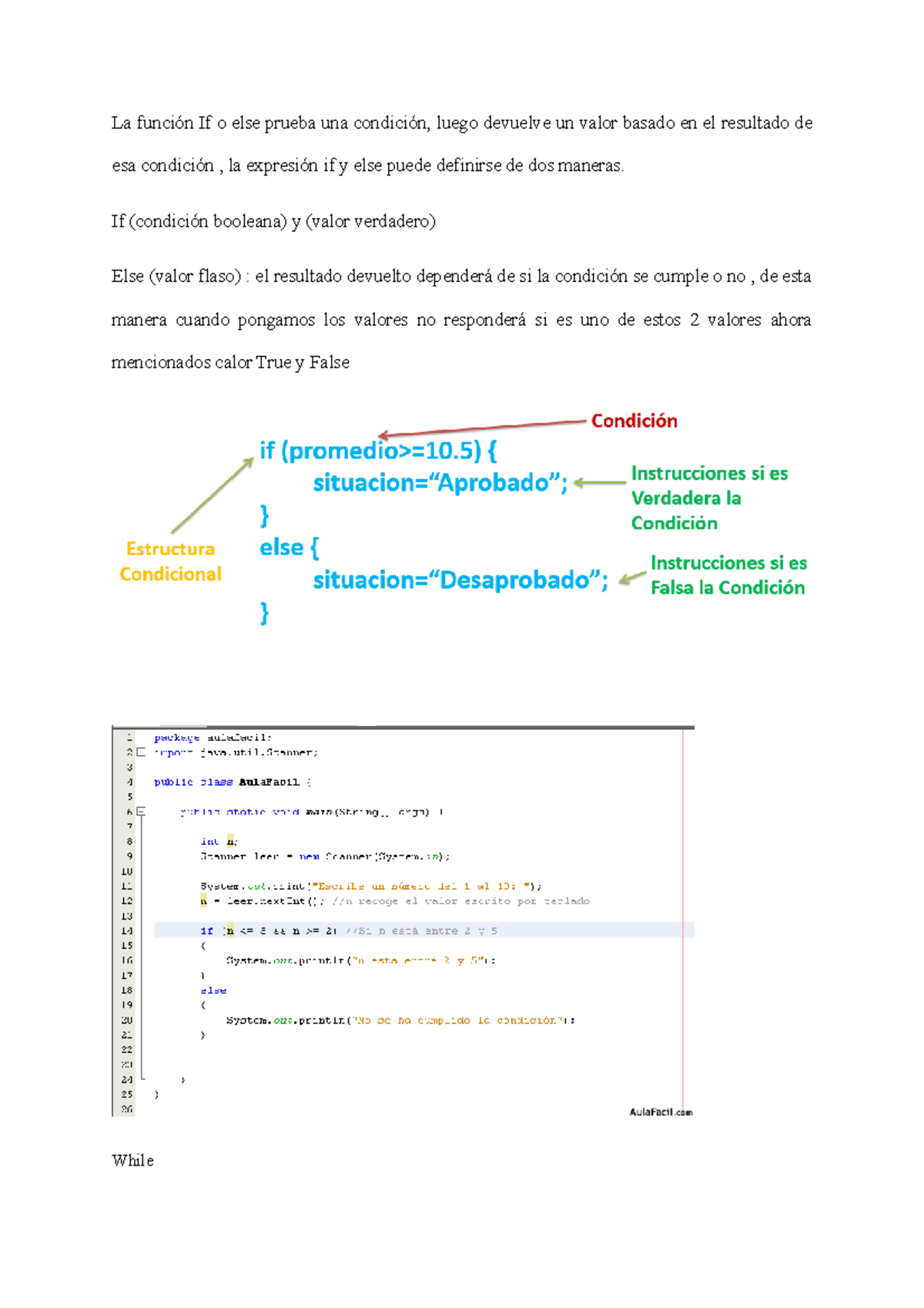 Liz , pag web - recomendable - La función If o else prueba una ...