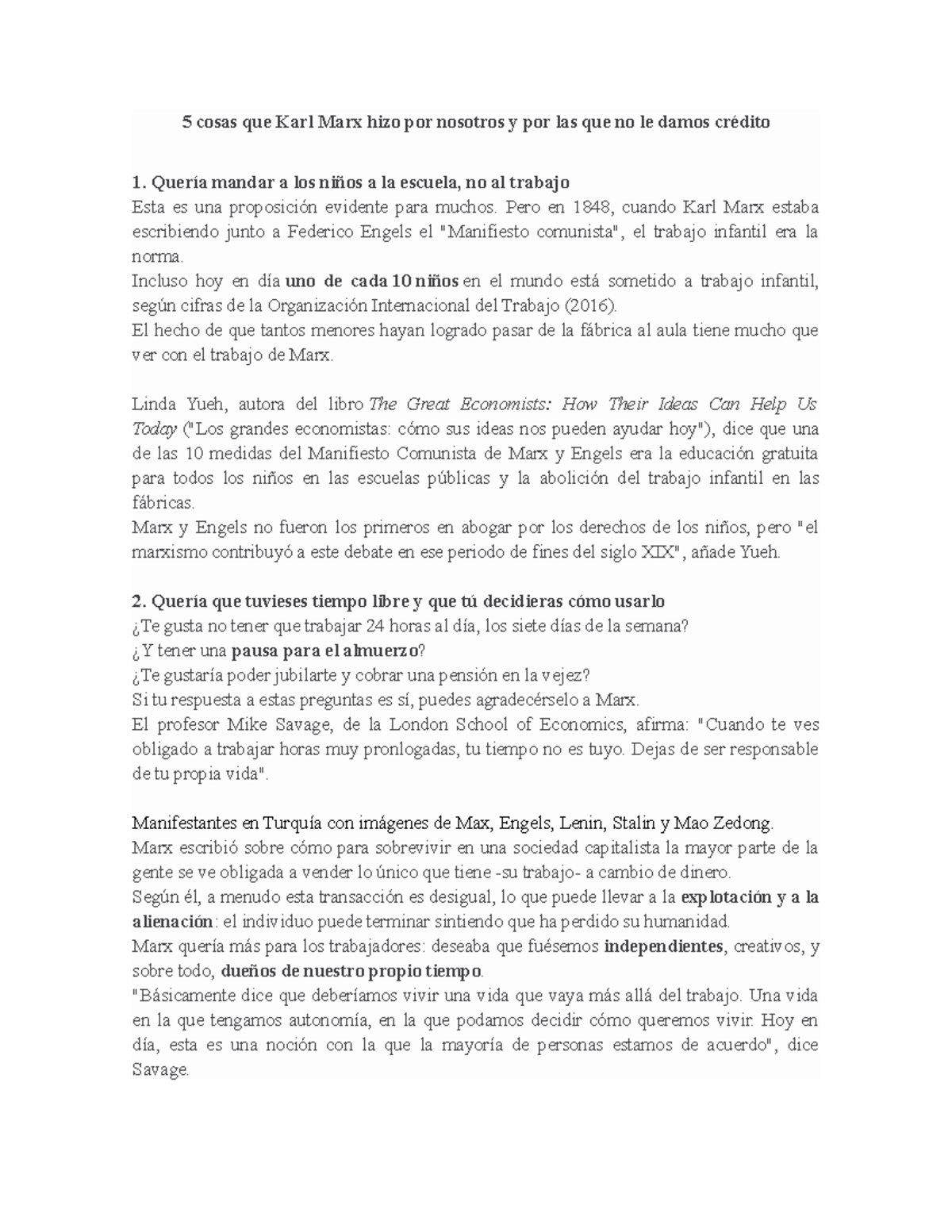 5 cosas que Karl Marx hizo por nosotros y por las que no le damos ...
