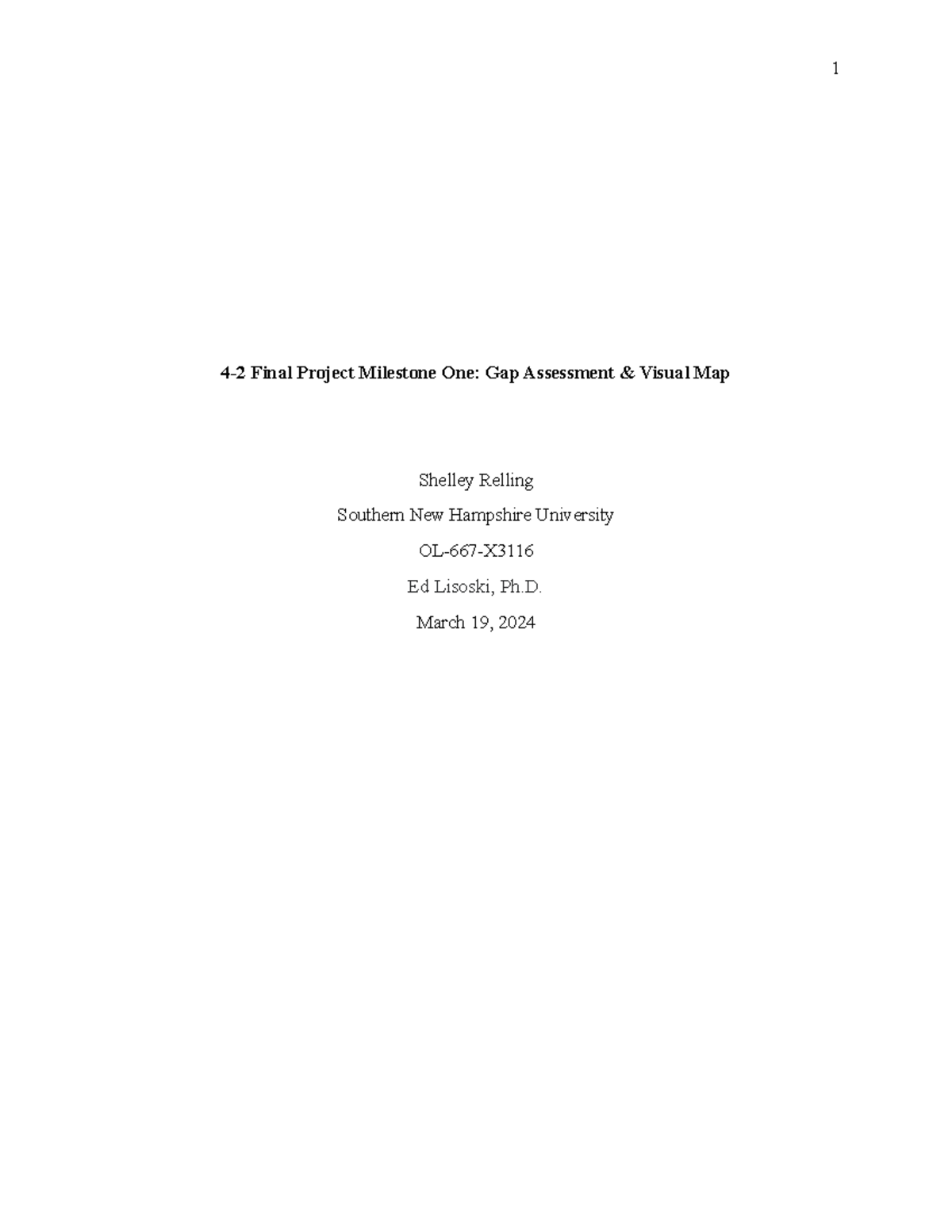 4-2 Milestone One - 4-2 Final Project Milestone One: Gap Assessment ...