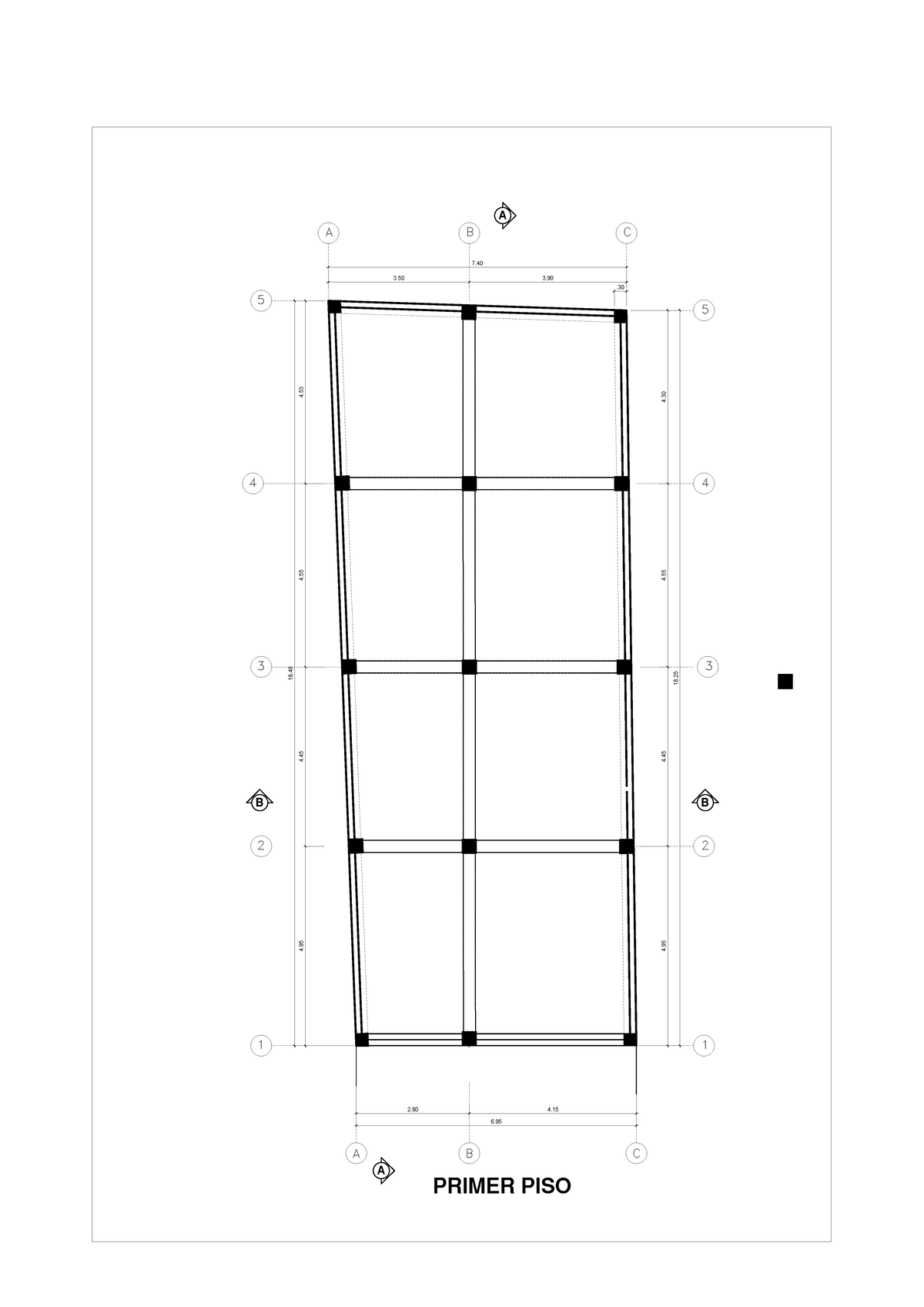 Ejes de un plano - Estructura 1 - PRIMER PISO A A -. 2 4. - 6. - 4. - 4 ...