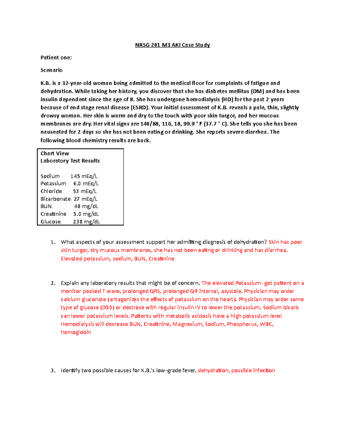 NRSG 201 M3 AKI Case Study (2022) - NRSG 201 M3 AKI Case Study Patient ...