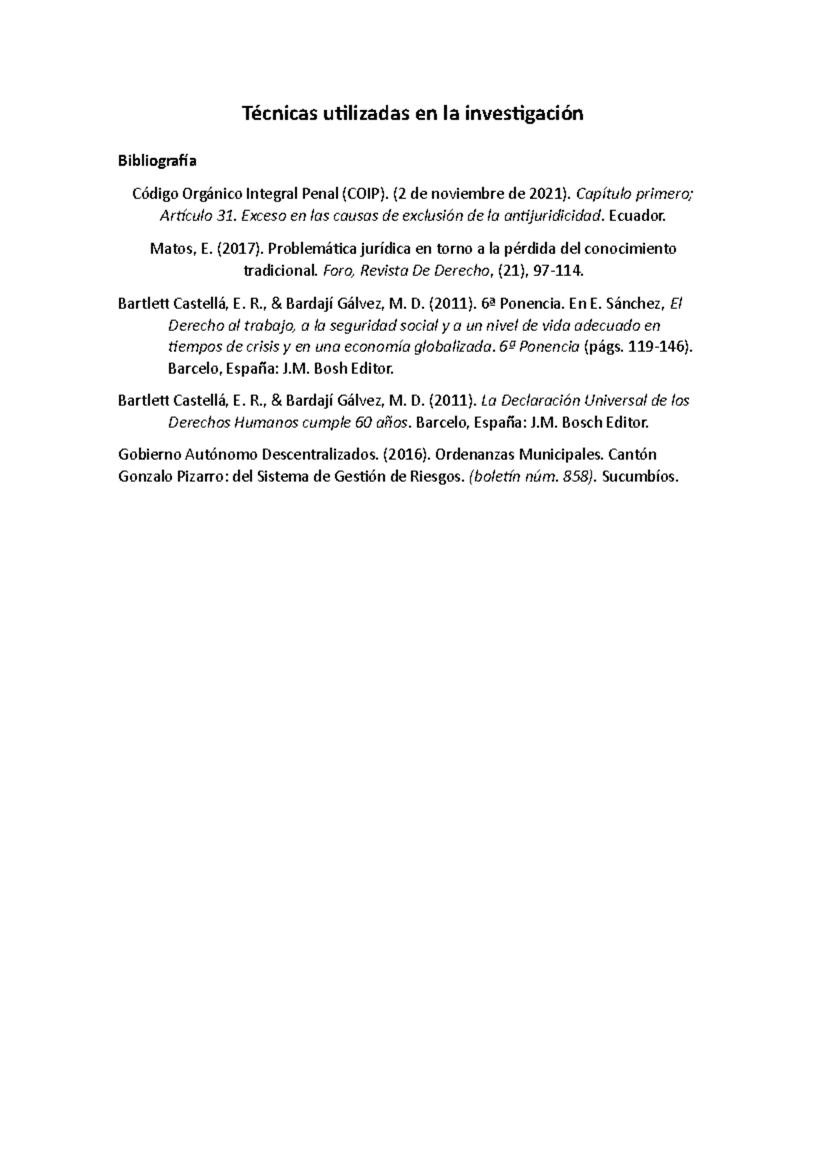 Normas APA - Técnicas utilizadas en la investigación Bibliografía ...