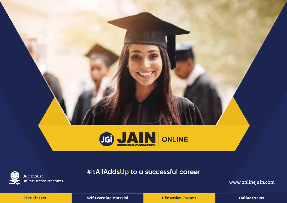 Jain University Online - Prospectus - UGC Entitled Online Degree ...
