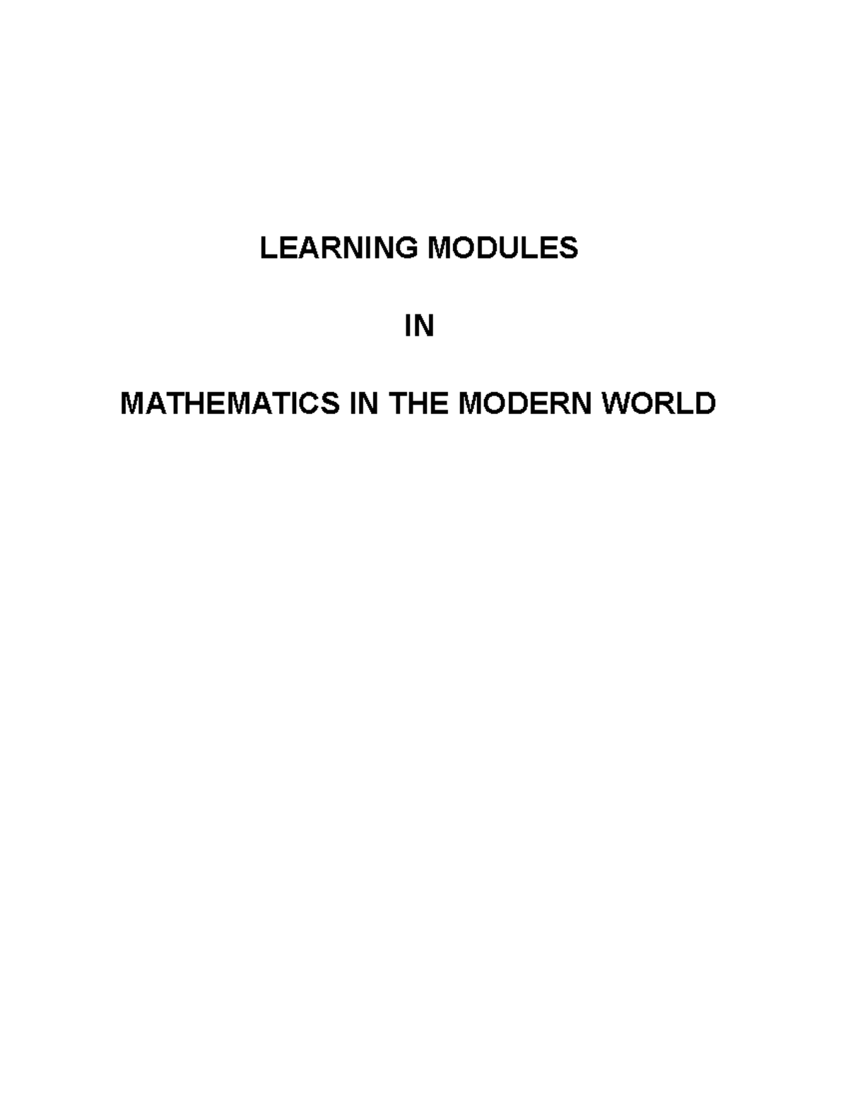 GEd 102 - Mathematics in the Modern World 2 - LEARNING MODULES IN ...