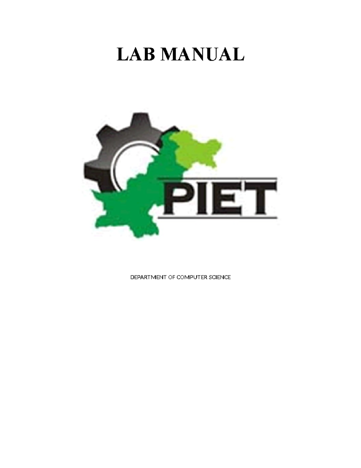 LAB Manual - computer organizations and Assembly language cs301 - LAB MANUAL DEPARTMENT OF ...
