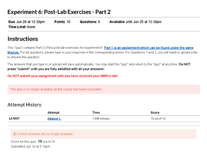 Exp 1 Post lab report - Separating a Solid Mixture Through Acid-Base Extraction Introduction ...
