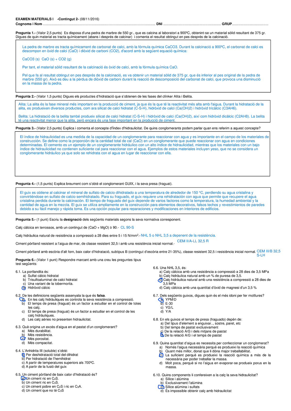 Examen DE Materials resolt - EXAMEN MATERIALS I -Contingut 2- (08/11 ...