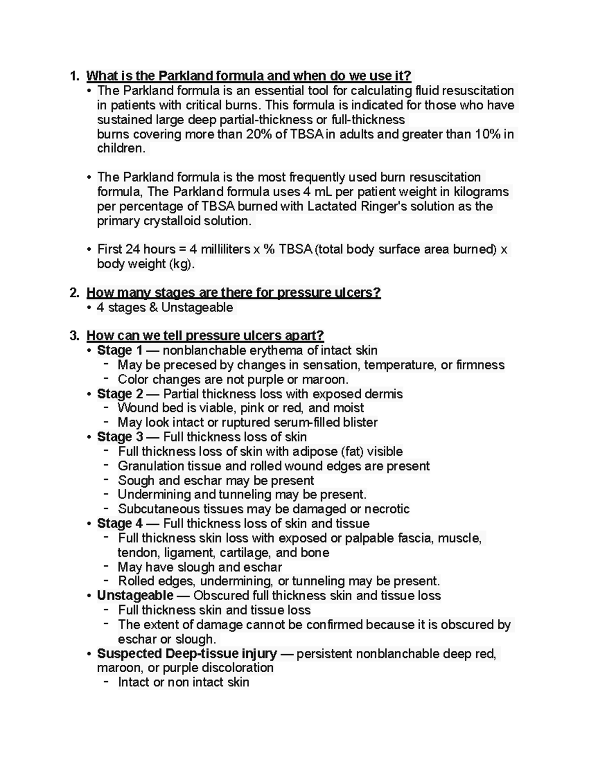 MS EXAM 5 Notes PDF - 1. What is the Parkland formula and when do we ...