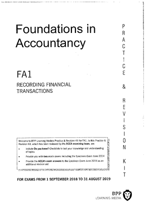 111Chartered Accountancy Study Notes - Acca fa1 notes - Studocu